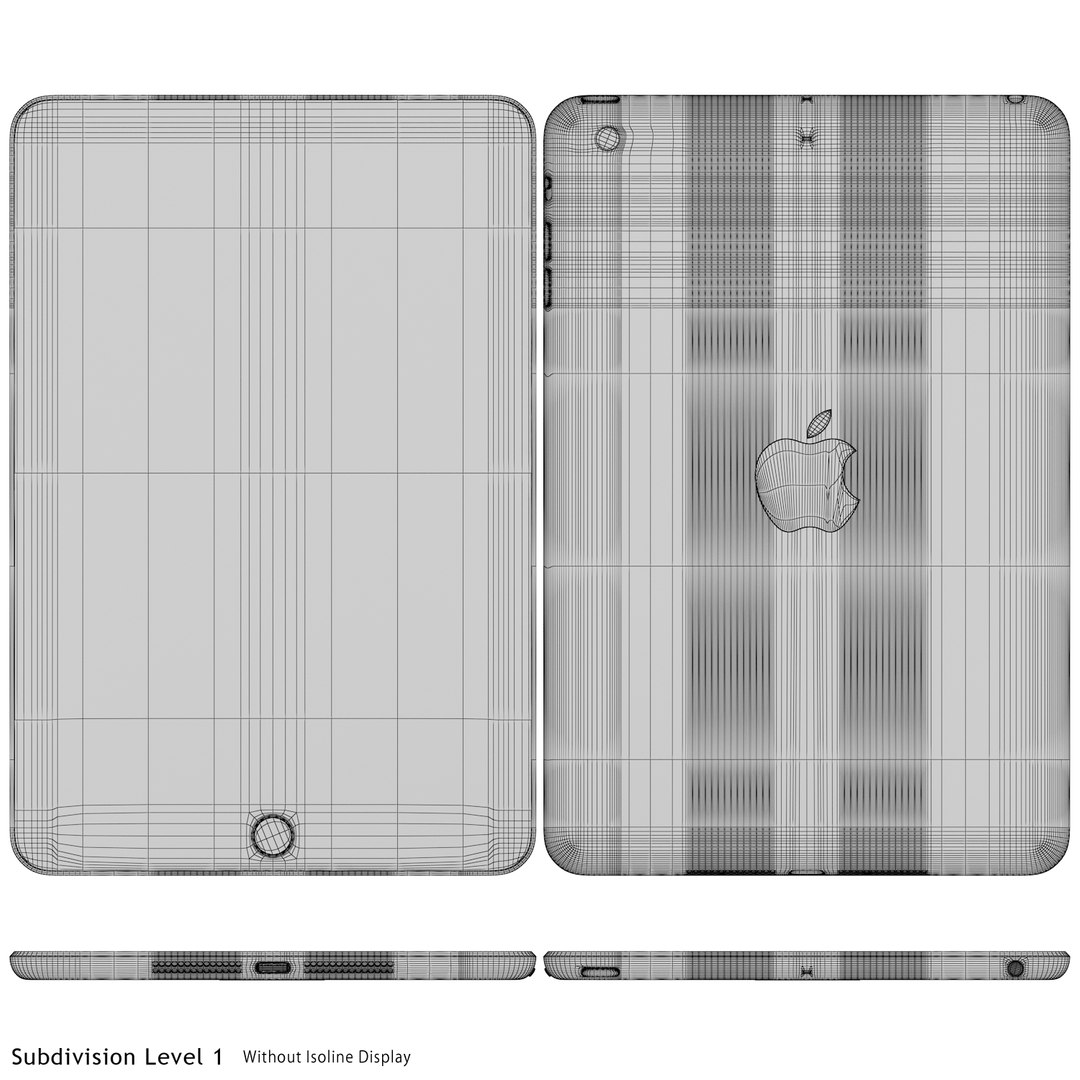 realistic apple ipad mini 3d model