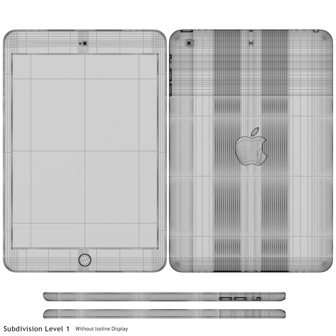 realistic apple ipad mini 3d model