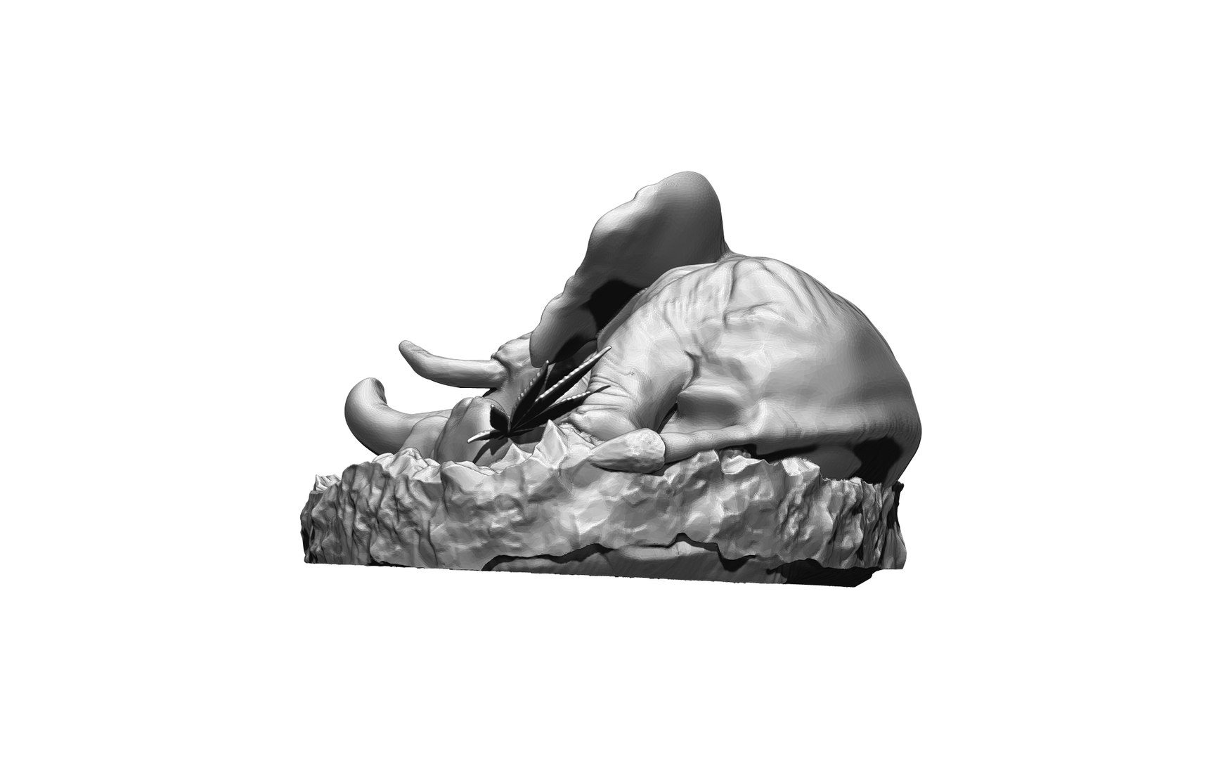 3D elephant animal stand model - TurboSquid 2151798