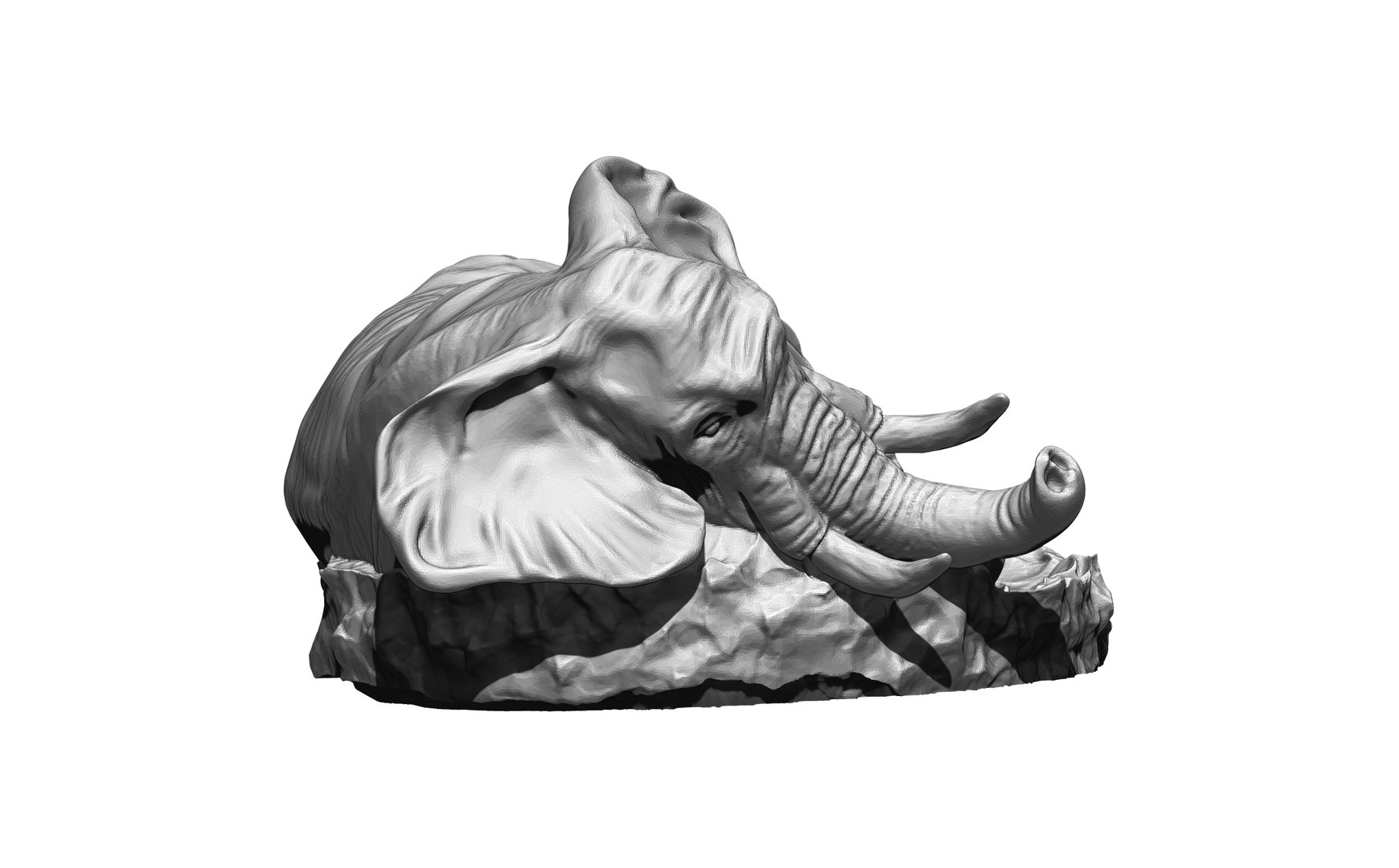 3D elephant animal stand model - TurboSquid 2151798