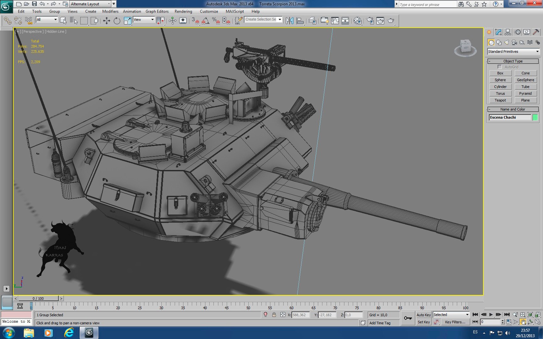 3d Gun Turret Scorpion Model