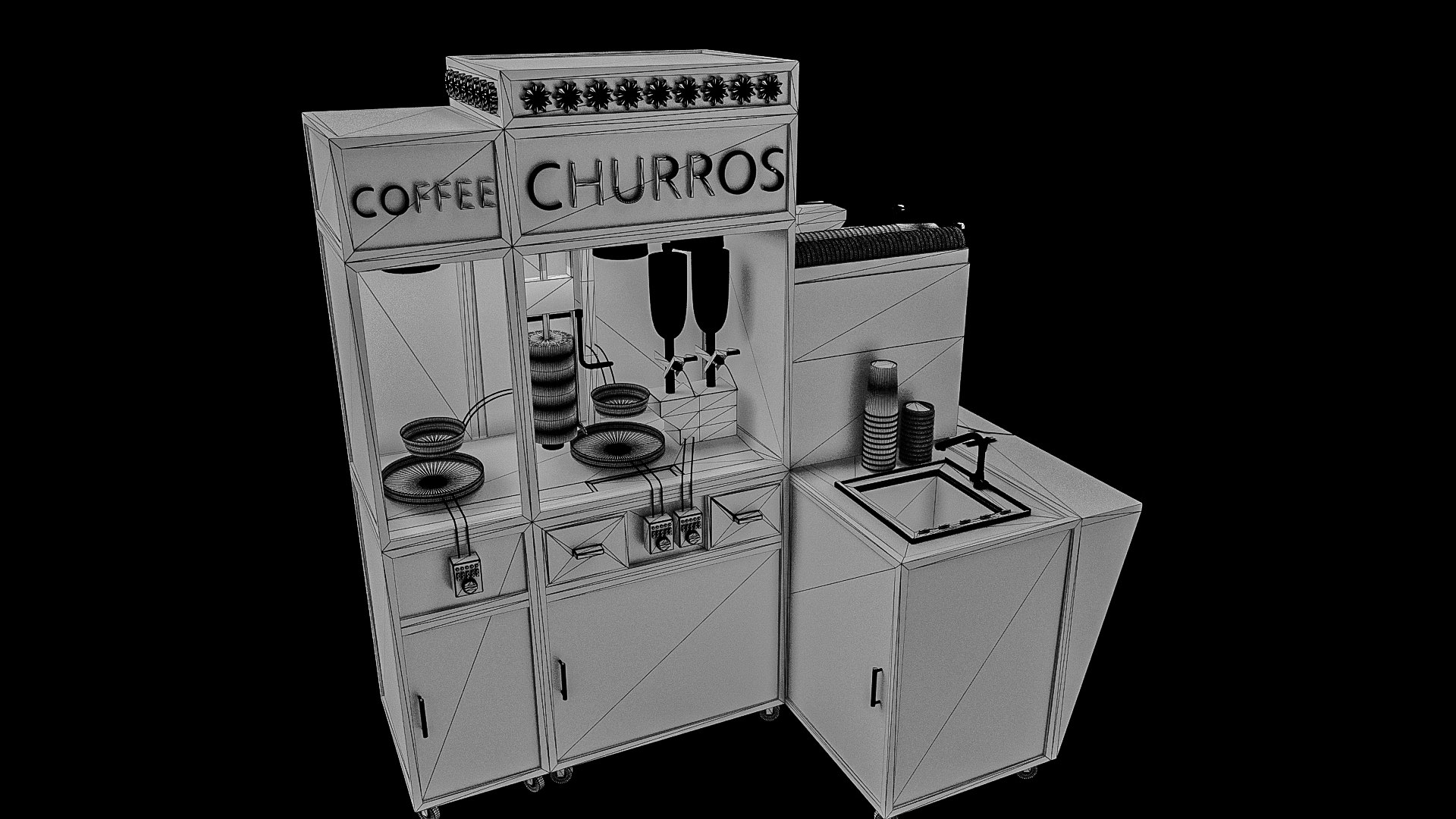 Churro Machine Coffee 3d Max