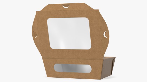 Opened Kraft Food Box with Window Small 3D model - TurboSquid 1807898