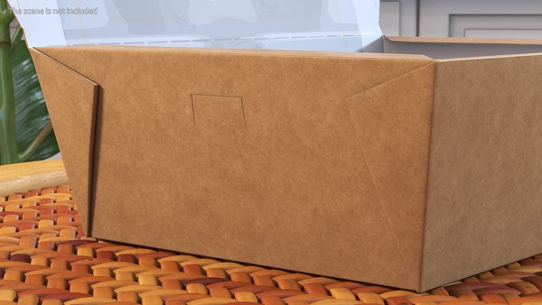 Opened Kraft Food Box with Window Small 3D model - TurboSquid 1807898