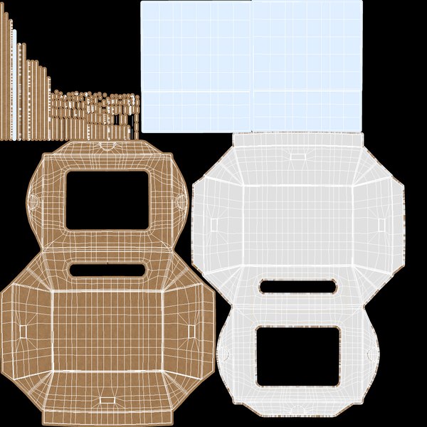 Opened Kraft Food Box with Window Small 3D model - TurboSquid 1807898