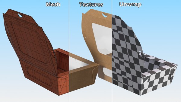 Opened Kraft Food Box with Window Small 3D model - TurboSquid 1807898