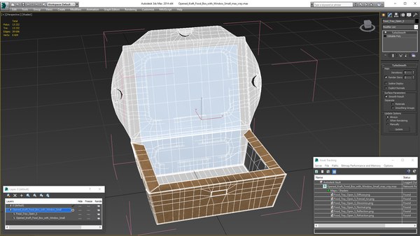 Opened Kraft Food Box with Window Small 3D model - TurboSquid 1807898