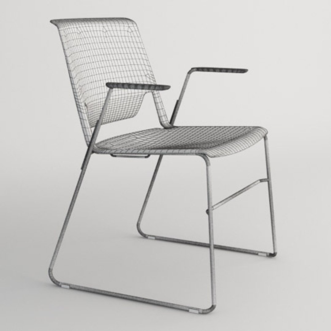 3d Wire Stacking Chair Model