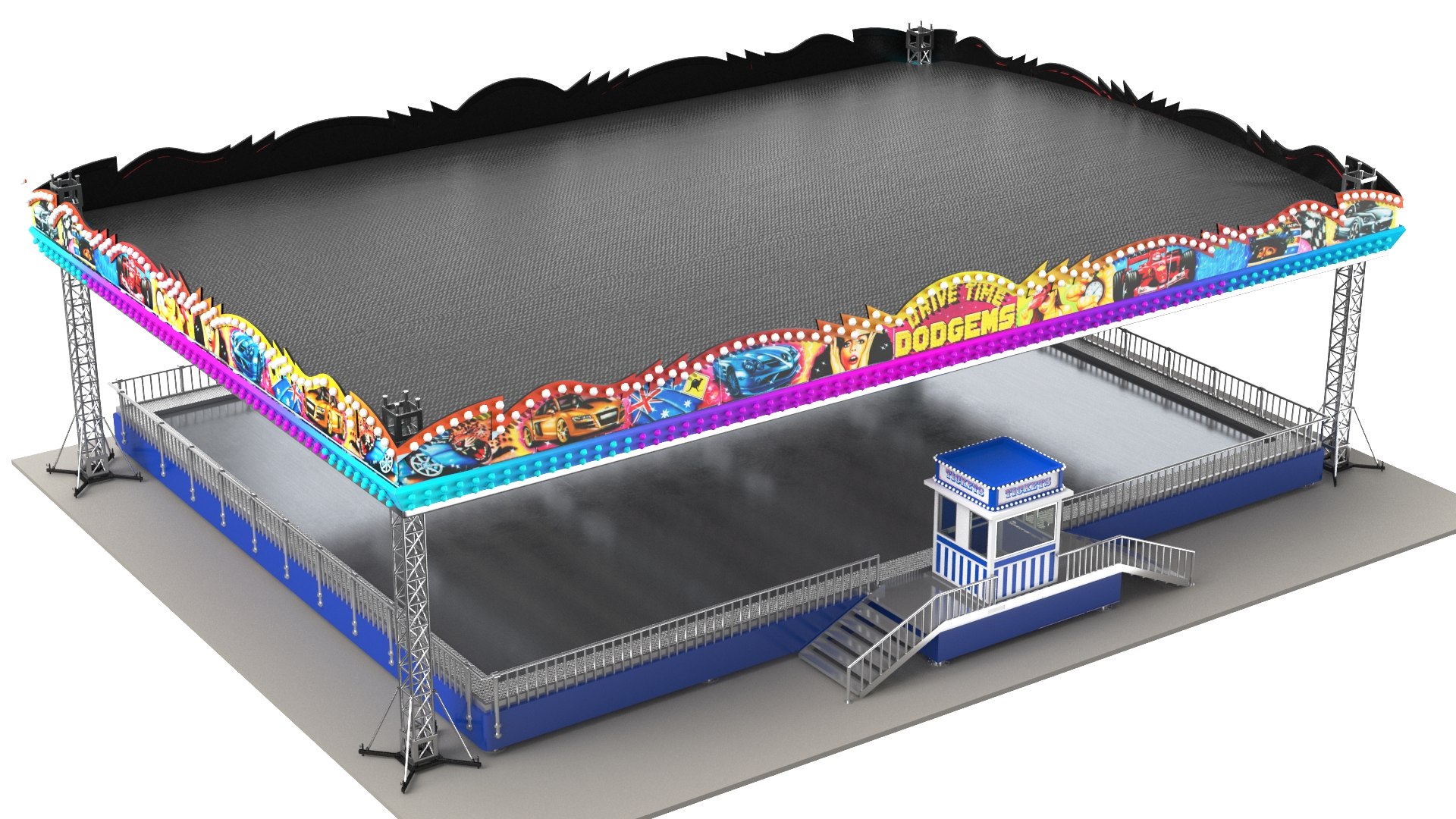 3D model Detailed Dodgem Cars Platform - TurboSquid 2123243
