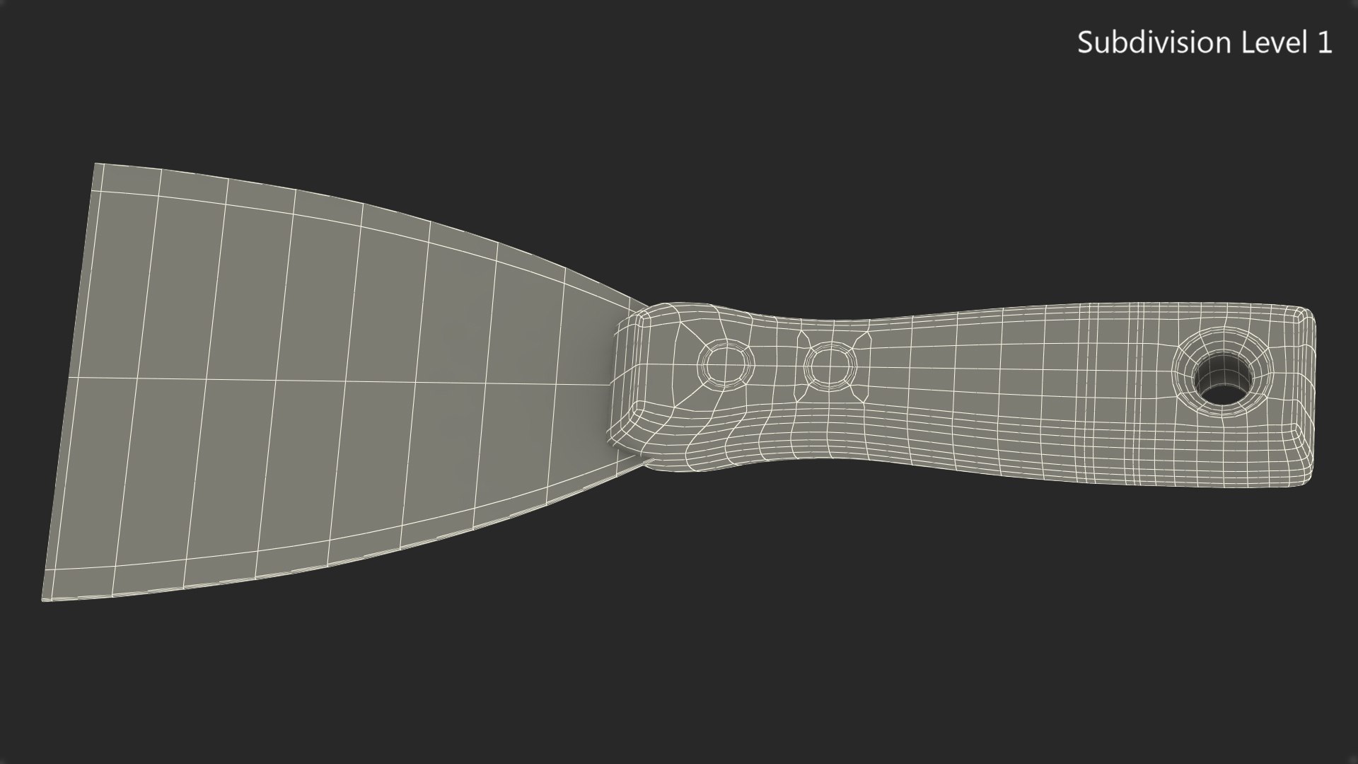 3D Model Scraper 3 Inch Wood Handle - TurboSquid 1943452