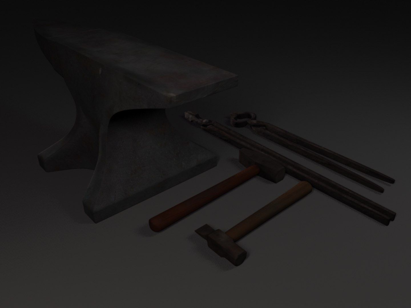 3d Model Of Blacksmith Tools Anvil