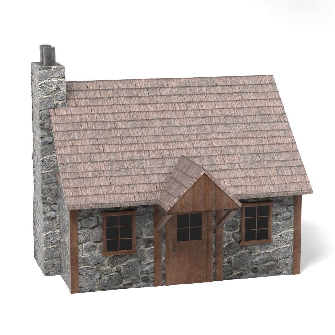 3d wooden cottage