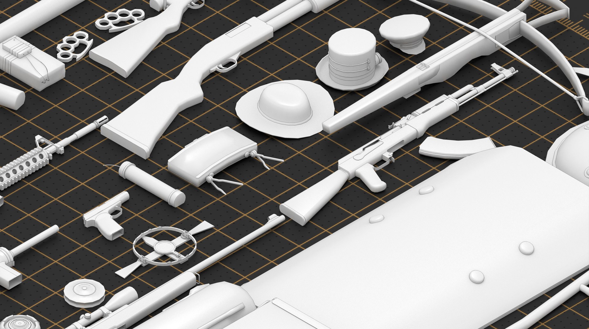 60 Basemesh Weapon Collection Model - TurboSquid 2341430