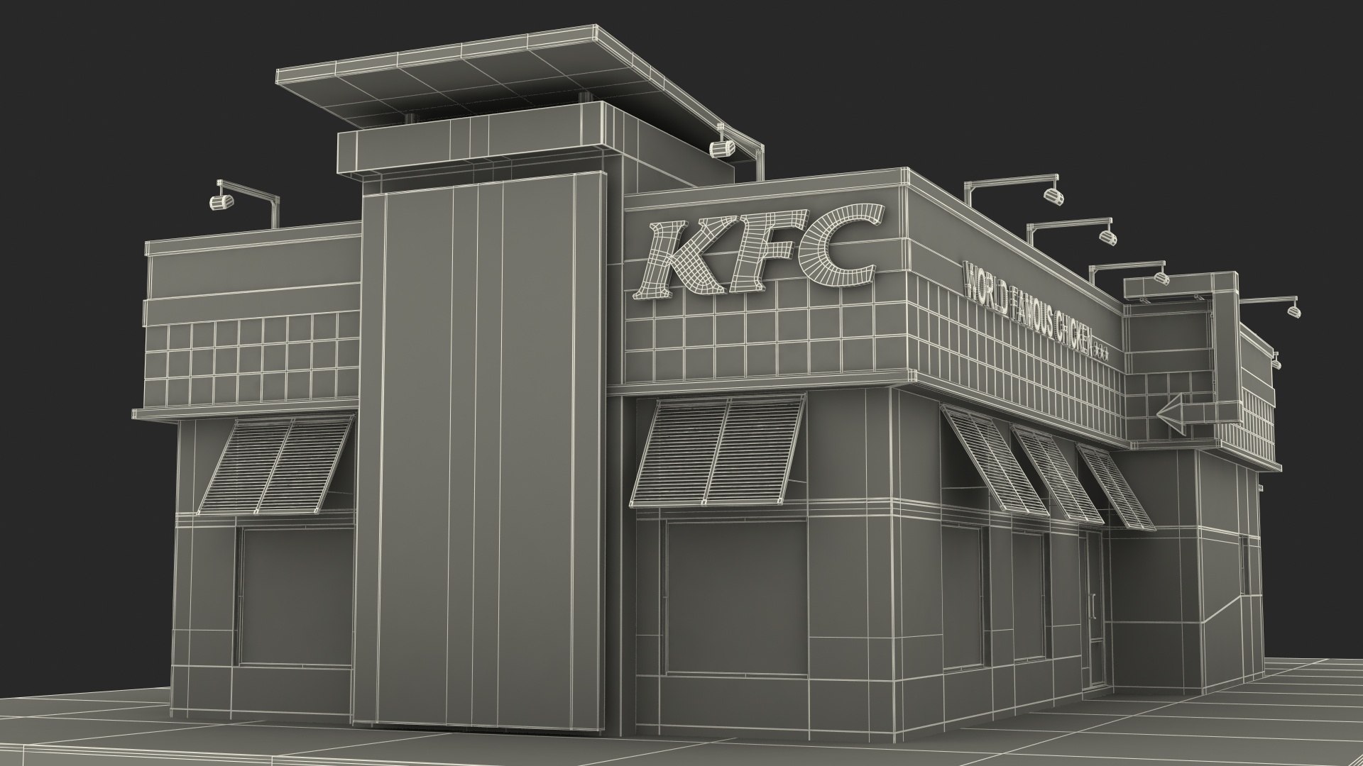 Kfc restaurant model - TurboSquid 1521245