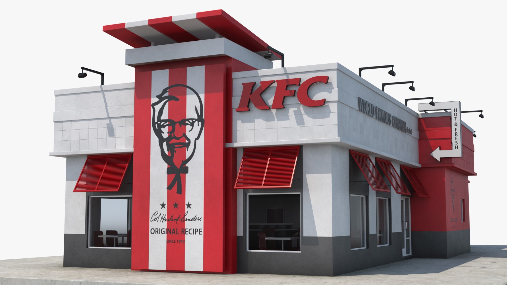 Kfc restaurant model - TurboSquid 1521245