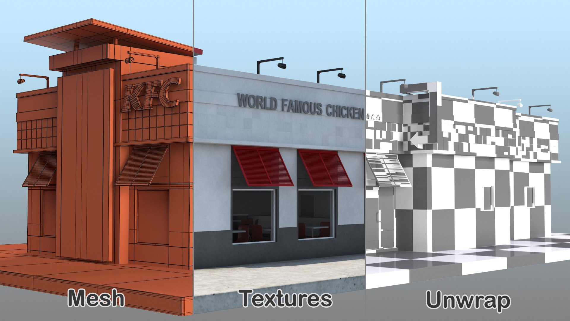 Kfc restaurant model - TurboSquid 1521245