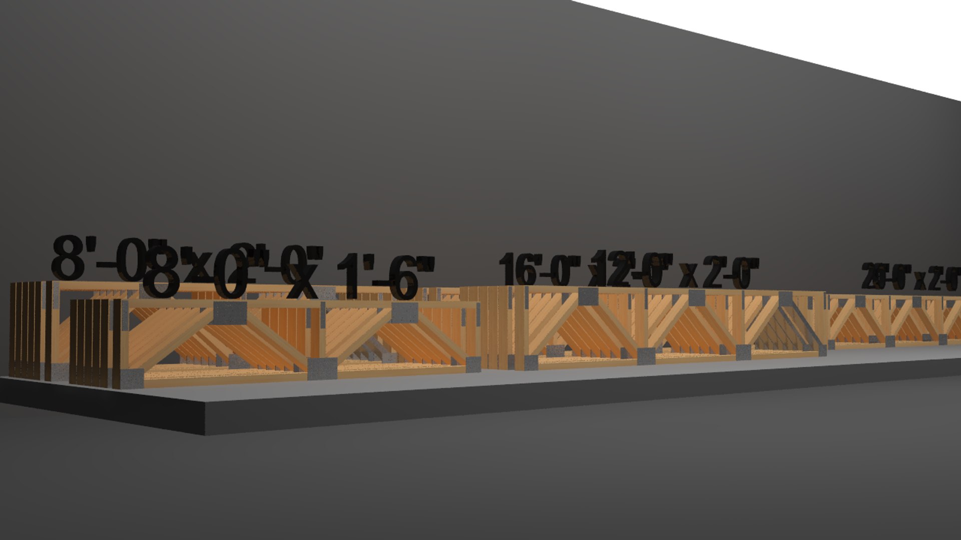 3D Model Wooden Trusses Warren Style - TurboSquid 1413338
