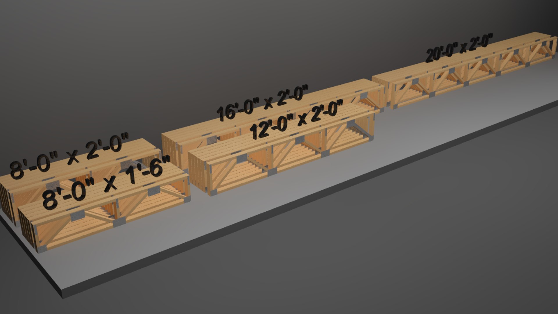 3D Model Wooden Trusses Warren Style - TurboSquid 1413338