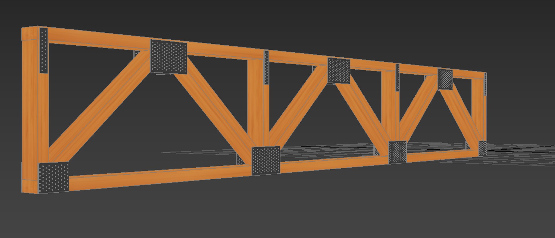 3D Model Wooden Trusses Warren Style - TurboSquid 1413338
