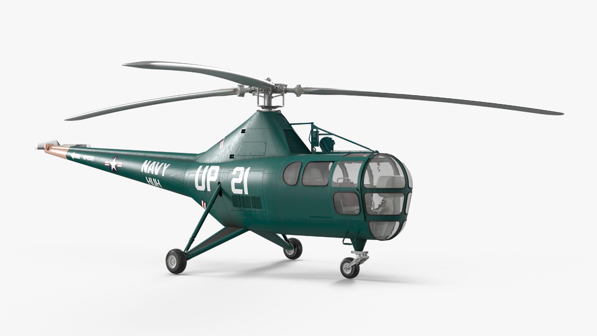 3D Navy Helicopter Sikorsky H-5 Green - TurboSquid 2302458