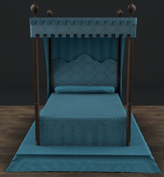 Bedroom medieval bed model - TurboSquid 1685985