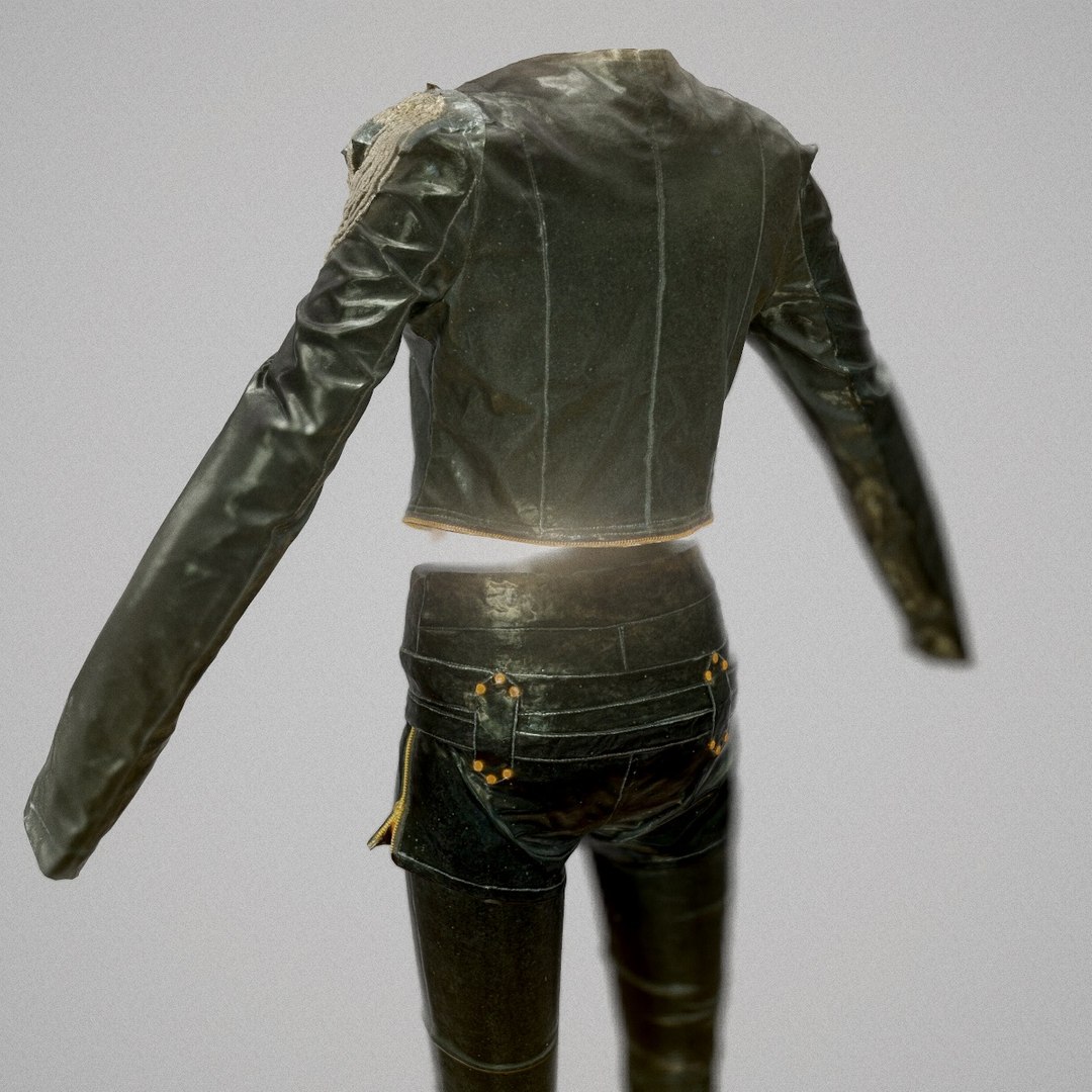 Shiny Leather Clothing 3d Model