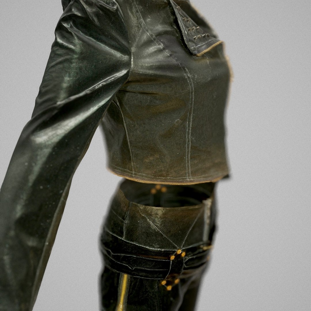 Shiny Leather Clothing 3d Model