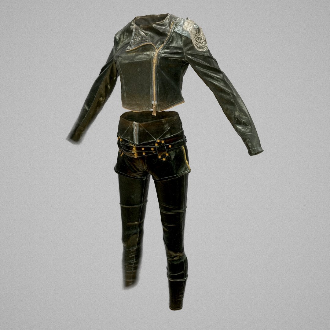 Shiny Leather Clothing 3d Model