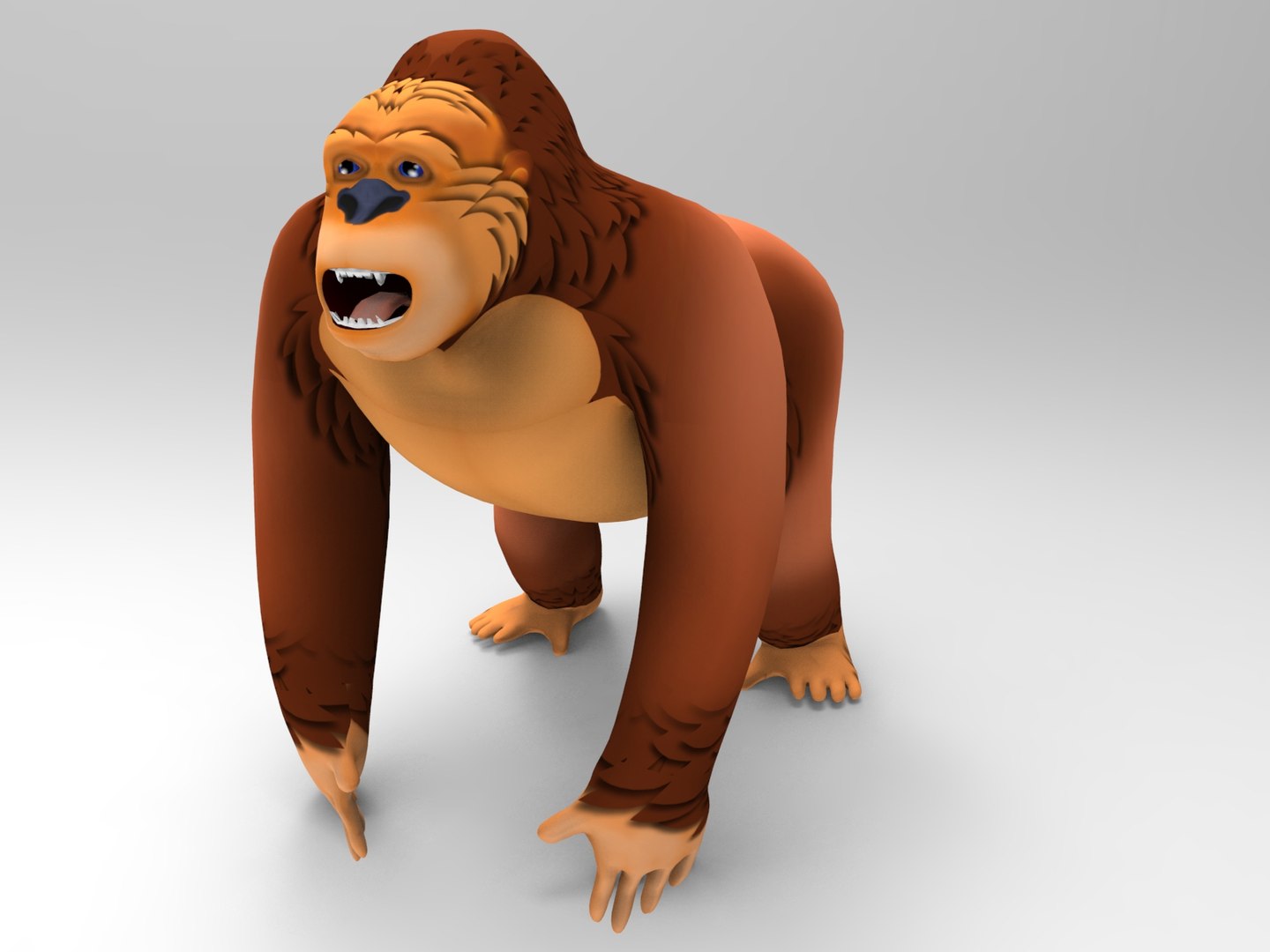 3D Cartoon Gorilla Rigged Model - TurboSquid 1235507