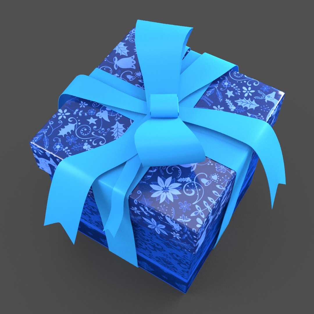 3d Christmas Gift Present Box Model