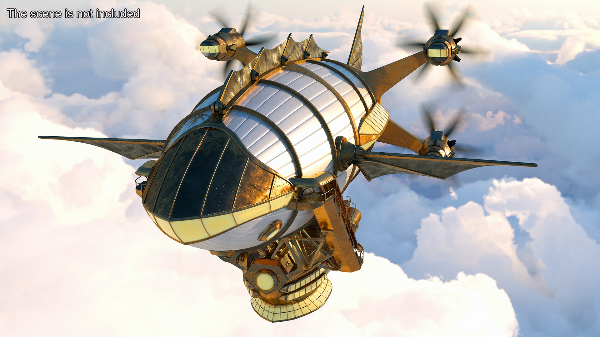 Steampunk Airship Fantasy Craft 3D Model - TurboSquid 2271611