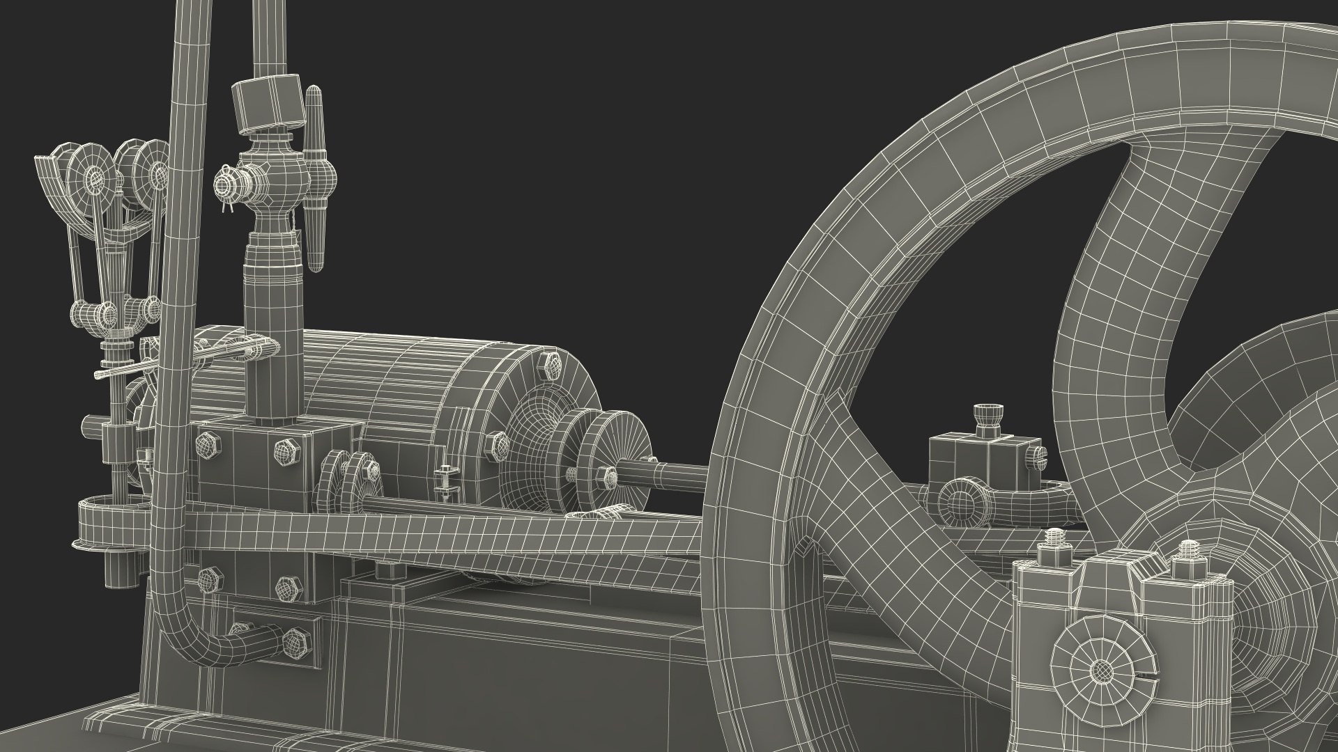 3D Classic Steam Engine Red Wood Base Rigged Model - TurboSquid 2390088