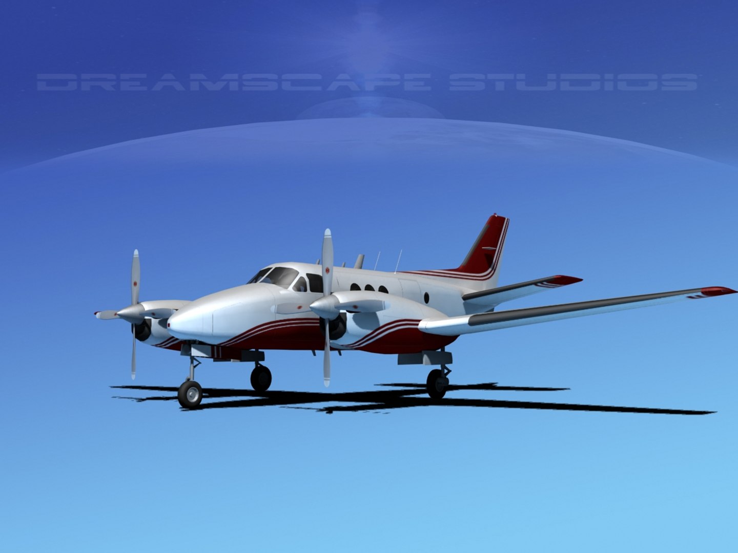 beechcraft e-90 king air 3d dwg