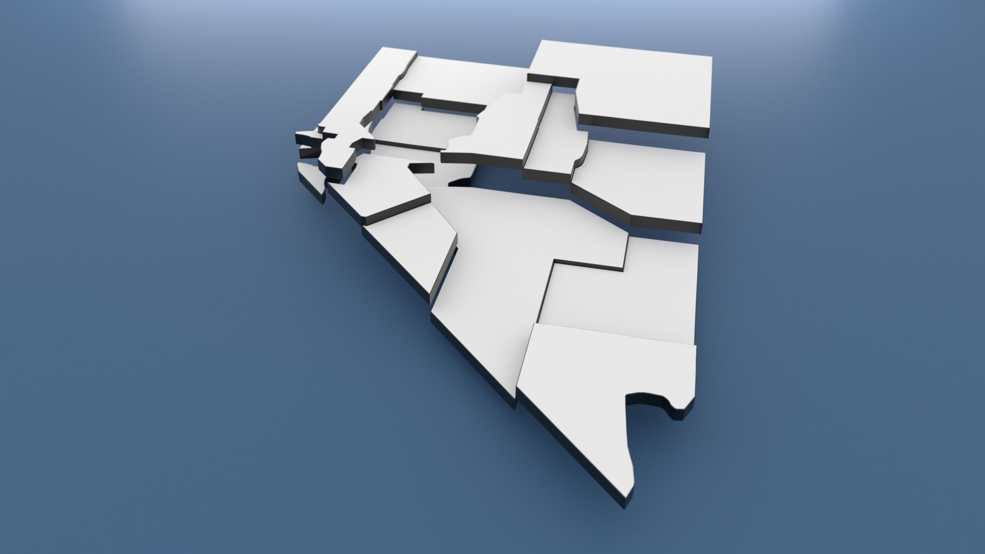 3D Nevada Counties - Map Of United States Of America USA - TurboSquid ...