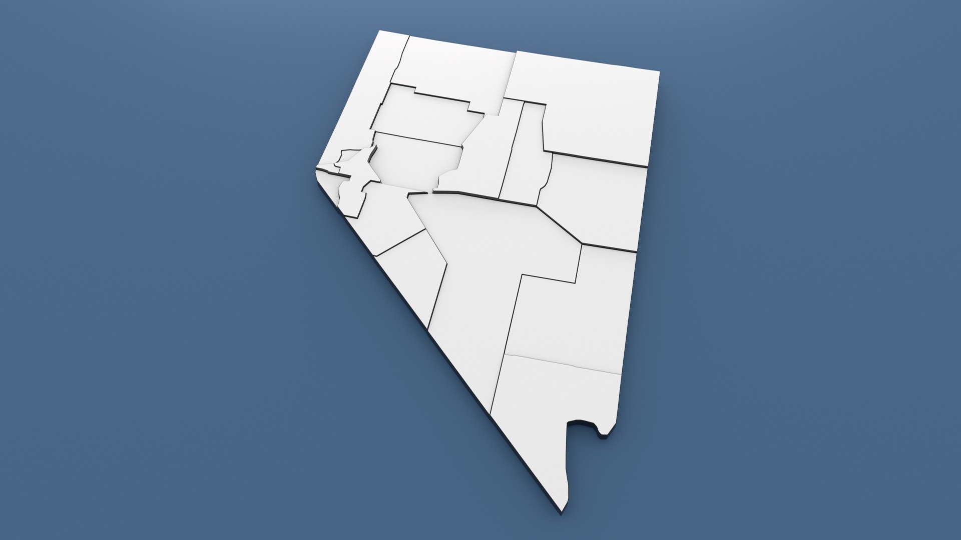3D Nevada Counties - Map Of United States Of America USA - TurboSquid ...