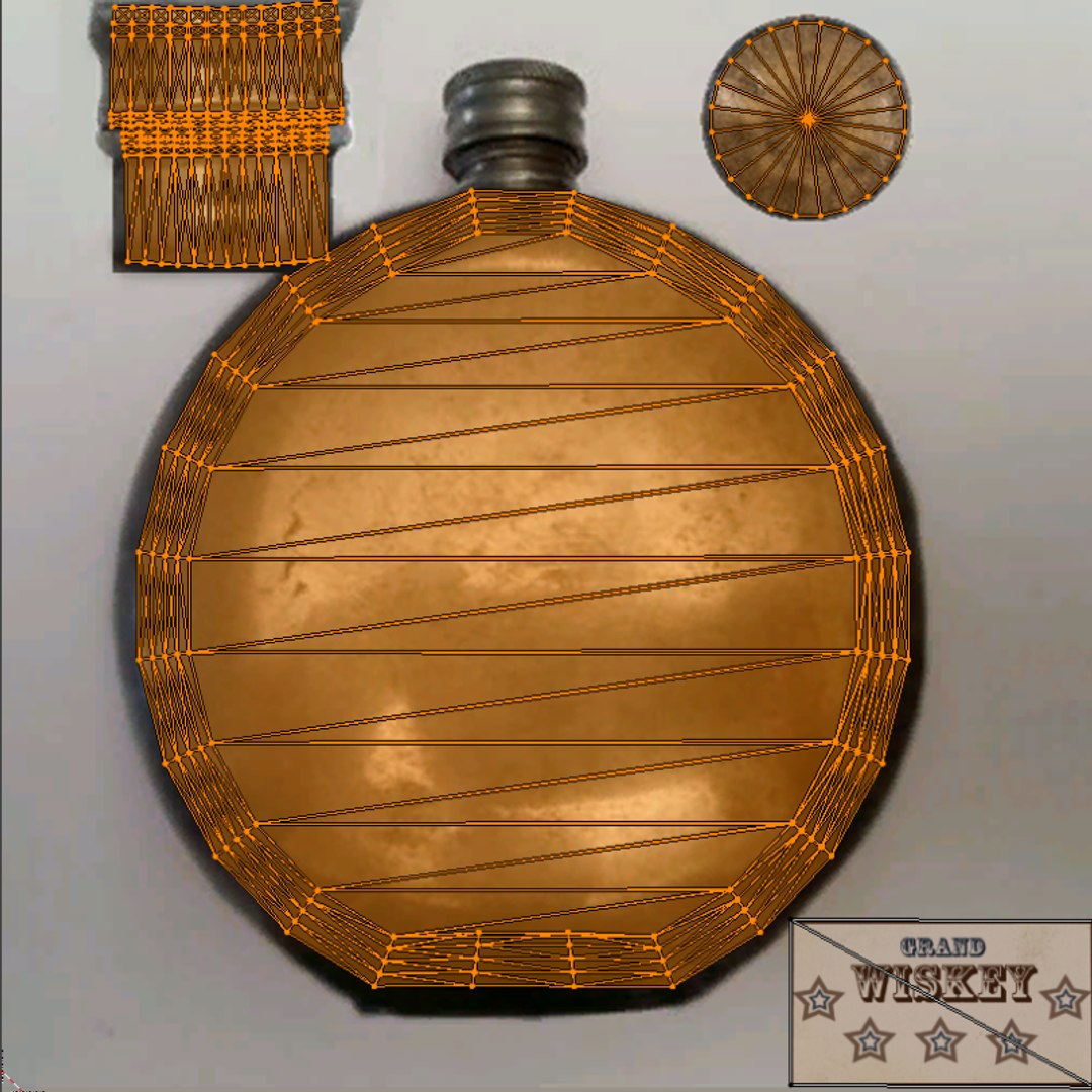 Old Flask Whiskey Model - TurboSquid 1811301