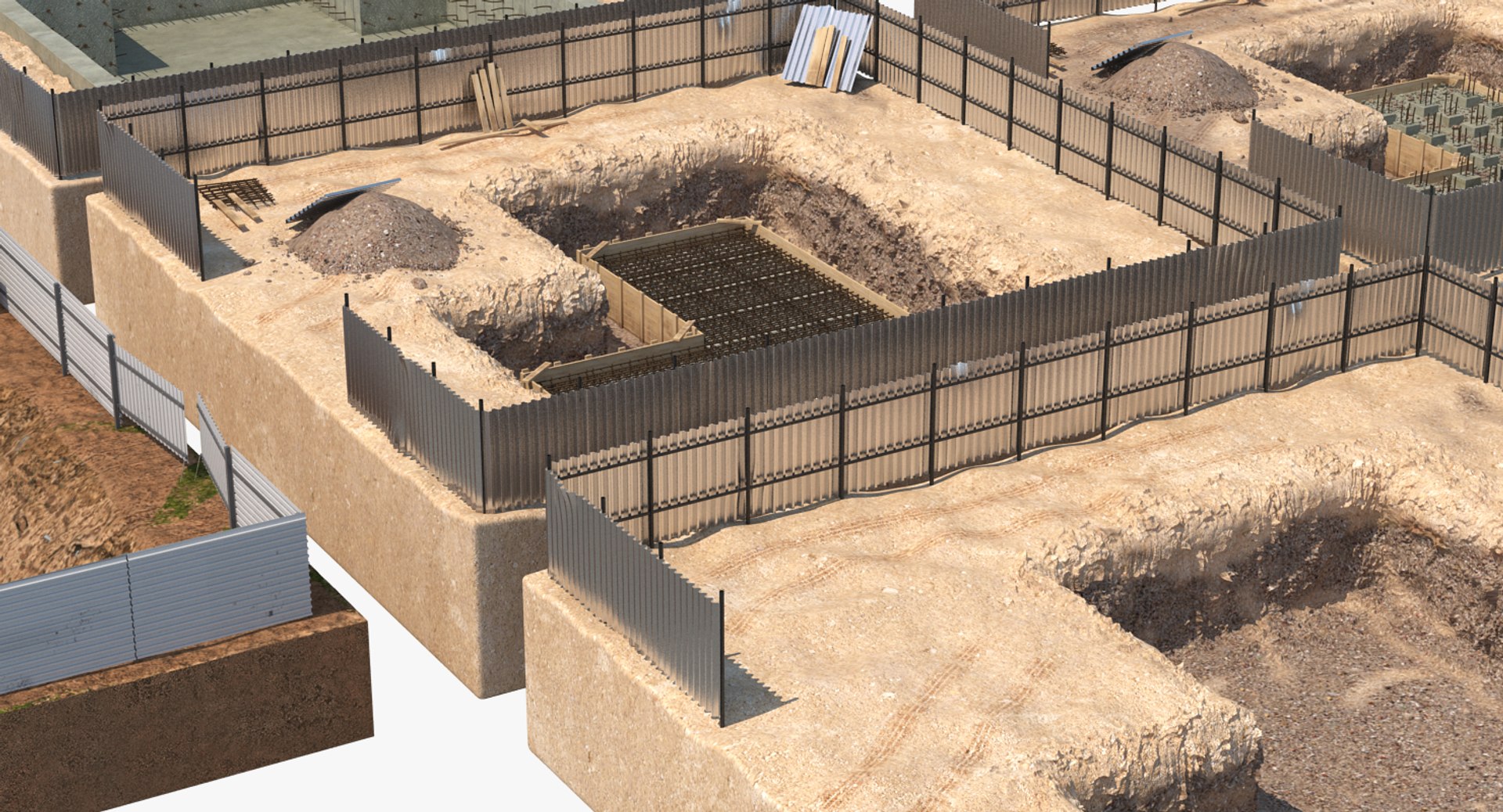 3D construction pits model - TurboSquid 1197678