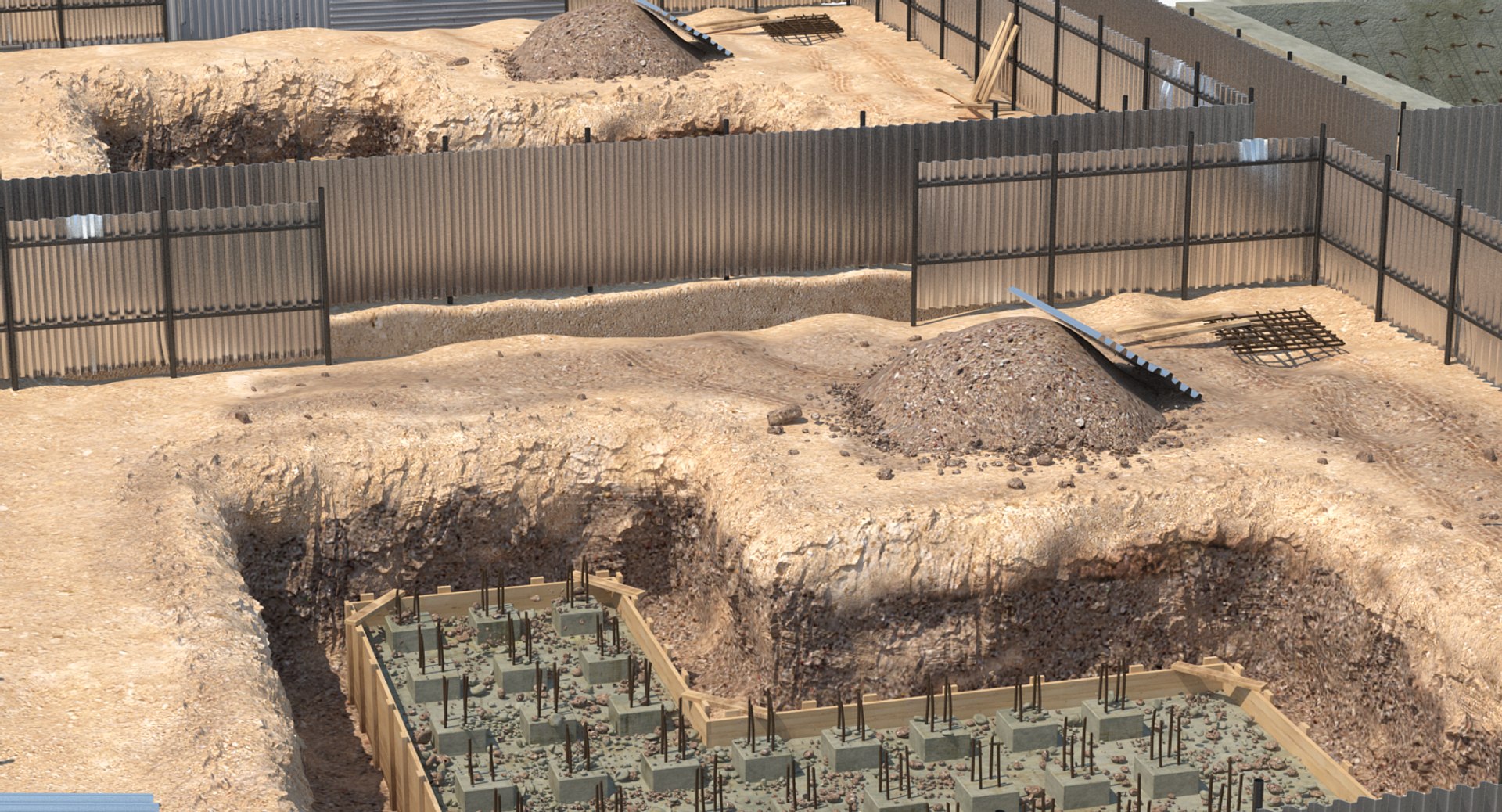 3D construction pits model - TurboSquid 1197678