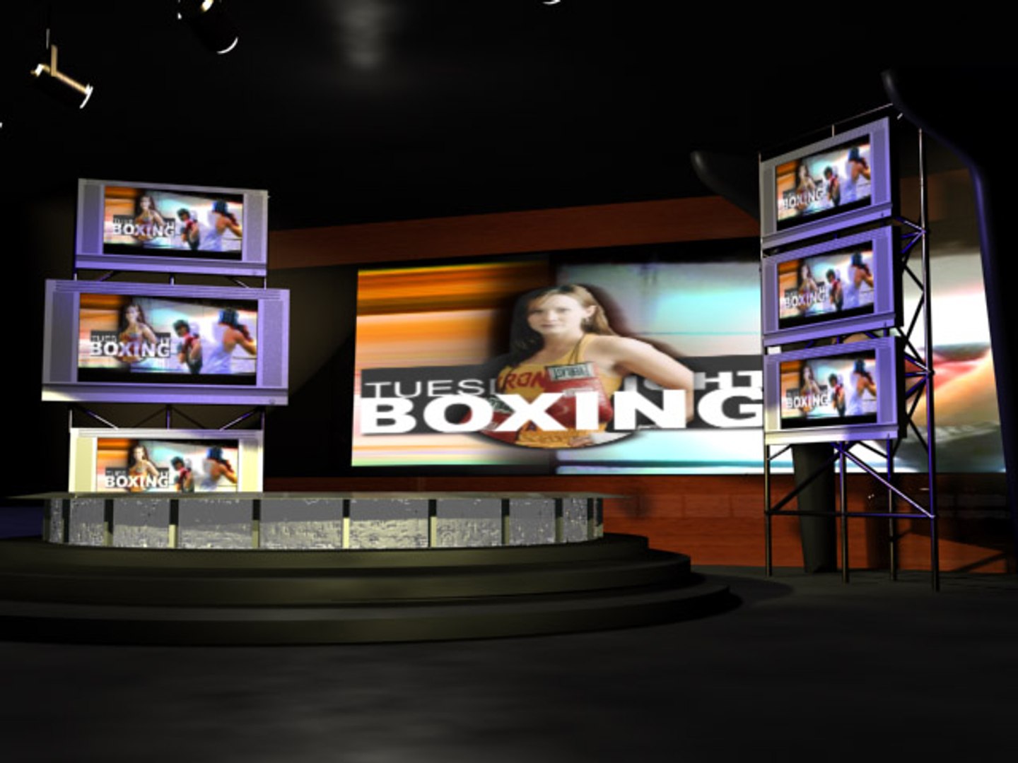 Virtual Television Studio 3d Model