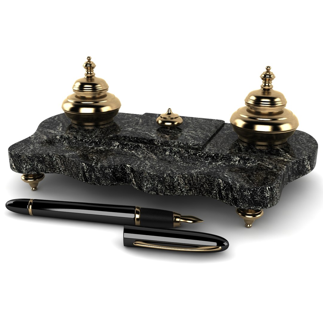 French Inkwell Ink 3d Obj