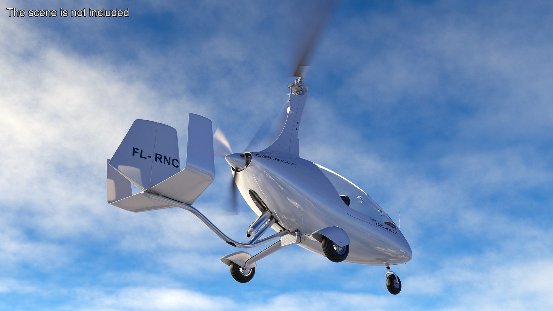 3D Gyroplane Autogyro White Simple Interior - TurboSquid 2220587