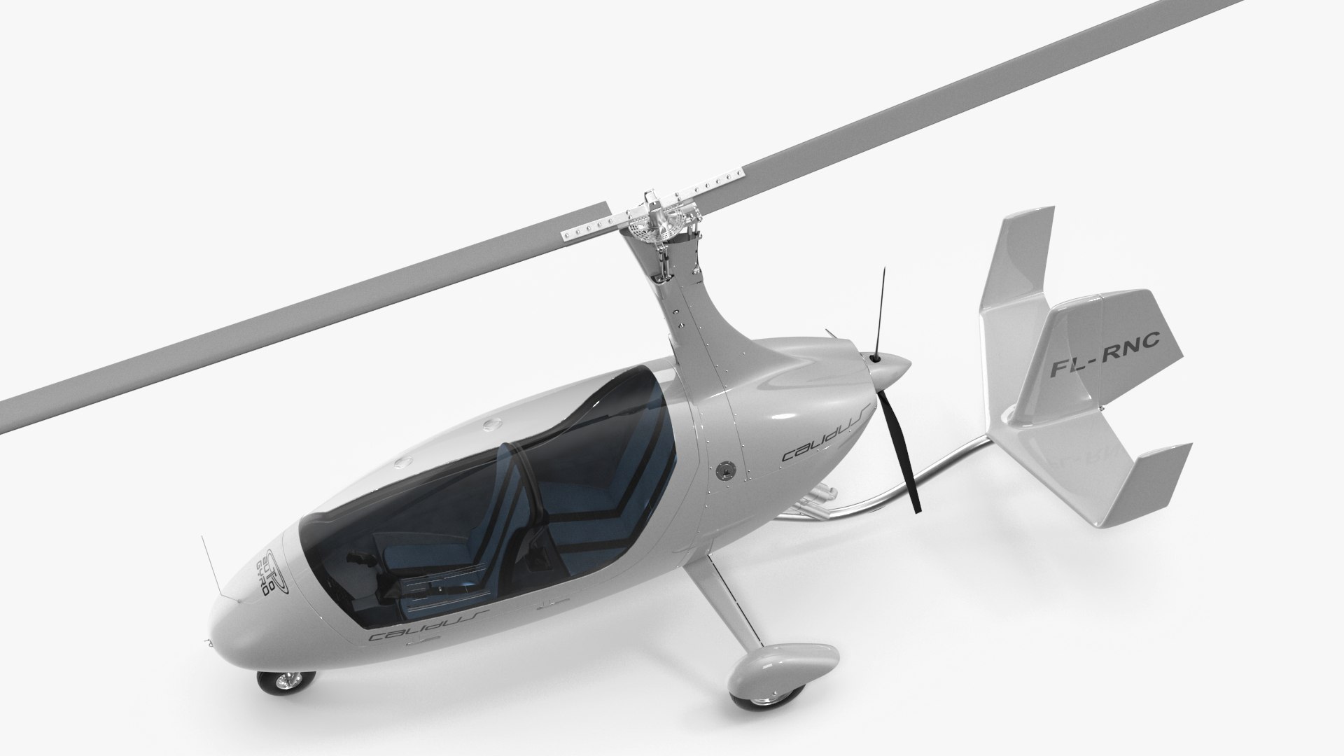 3D Gyroplane Autogyro White Simple Interior - TurboSquid 2220587