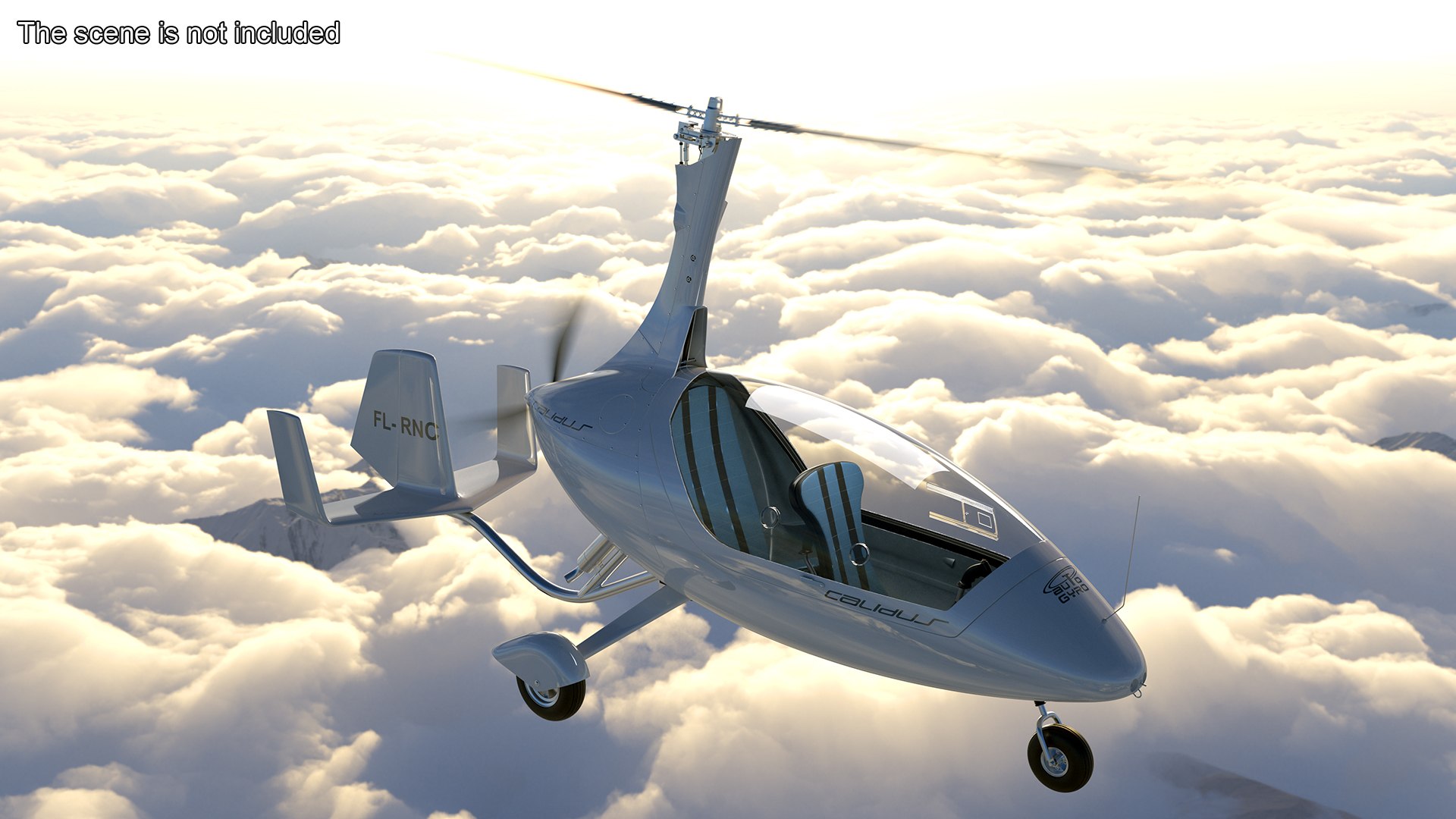3D Gyroplane Autogyro White Simple Interior - TurboSquid 2220587
