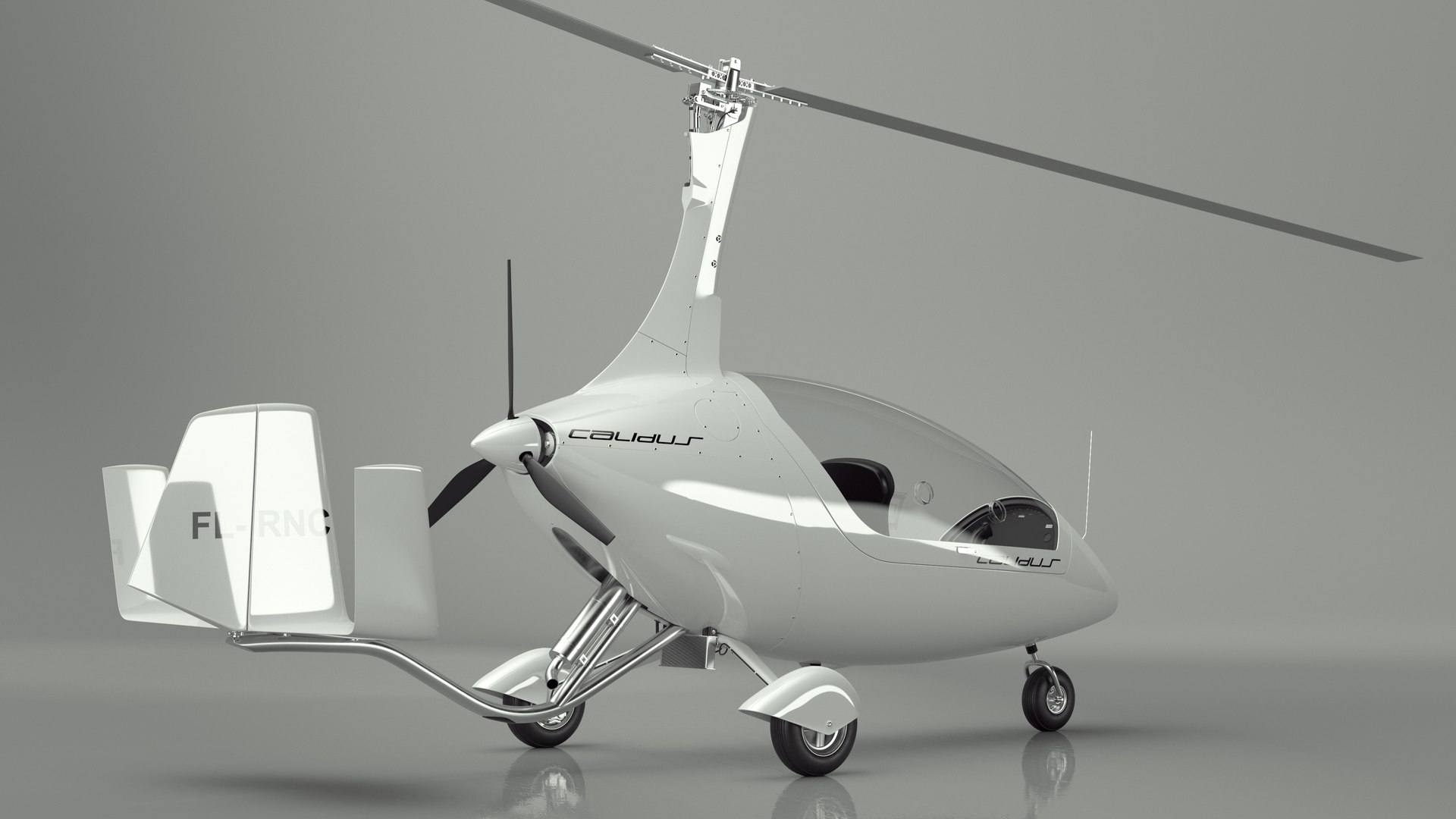 3D Gyroplane Autogyro White Simple Interior - TurboSquid 2220587