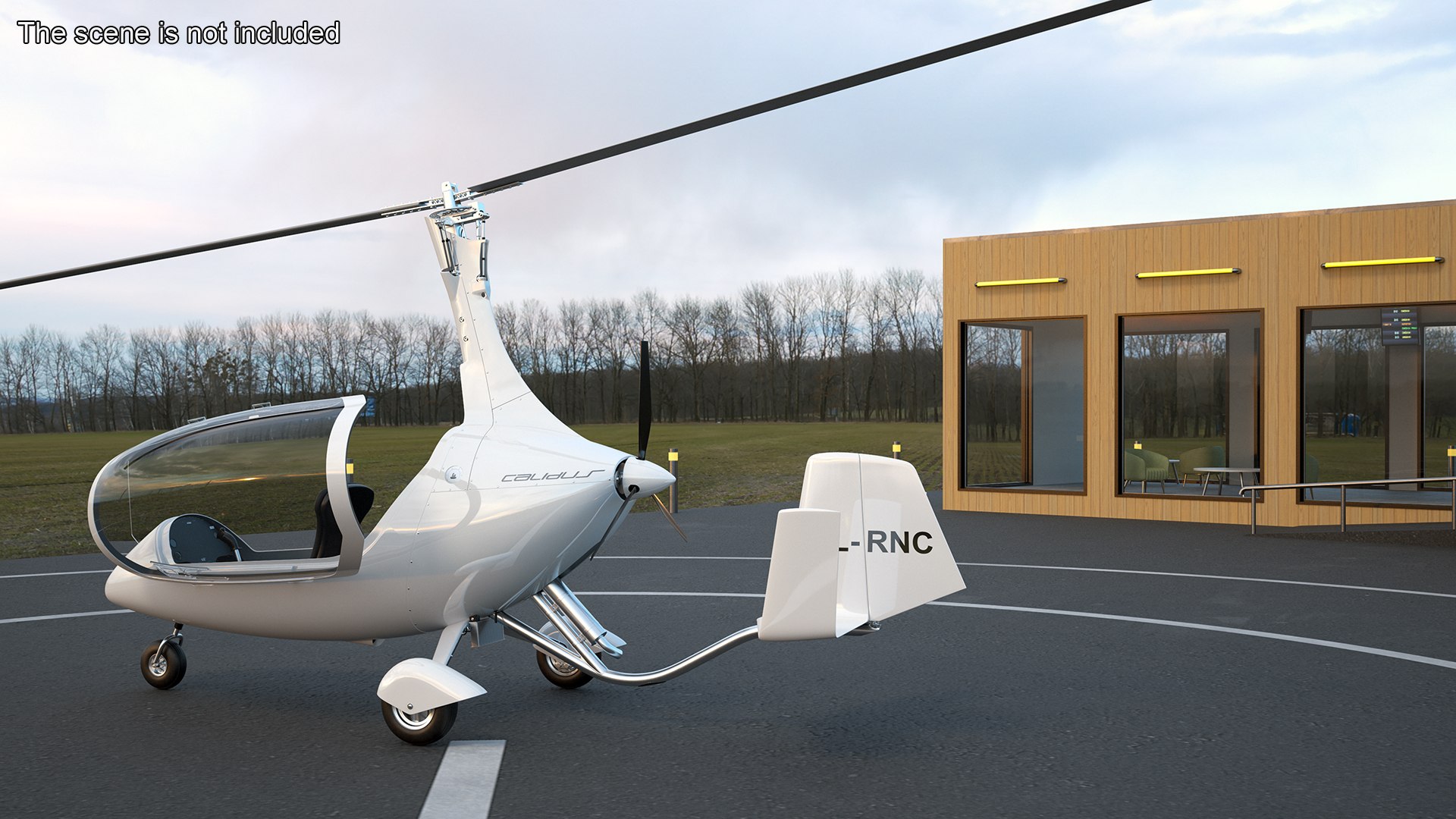 3D Gyroplane Autogyro White Simple Interior - TurboSquid 2220587