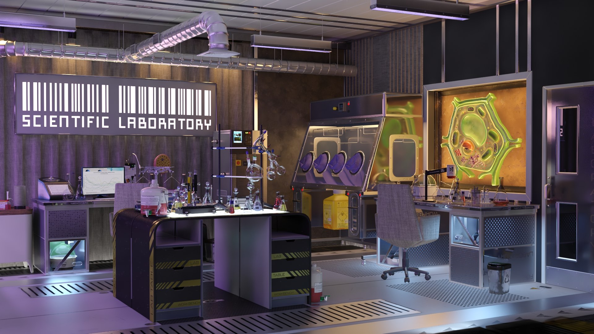 3D Model Laboratory Modern Night Maxi - TurboSquid 1769430