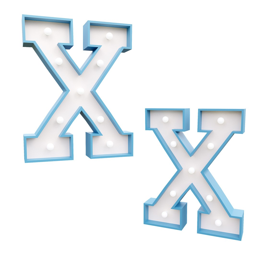3D Model Marquee Letter X Glow Sign 3dmodel - TurboSquid 1975772