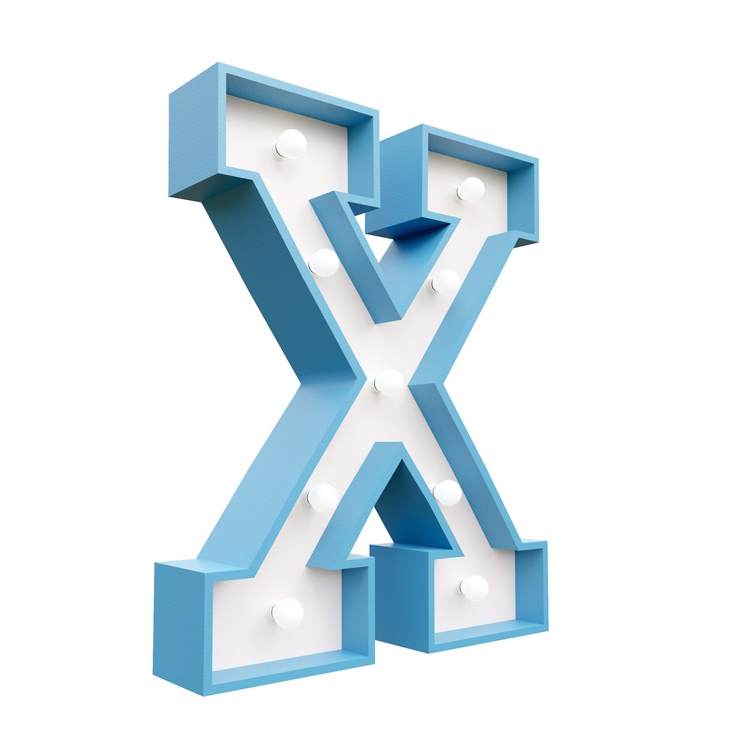 3D Model Marquee Letter X Glow Sign 3dmodel - TurboSquid 1975772