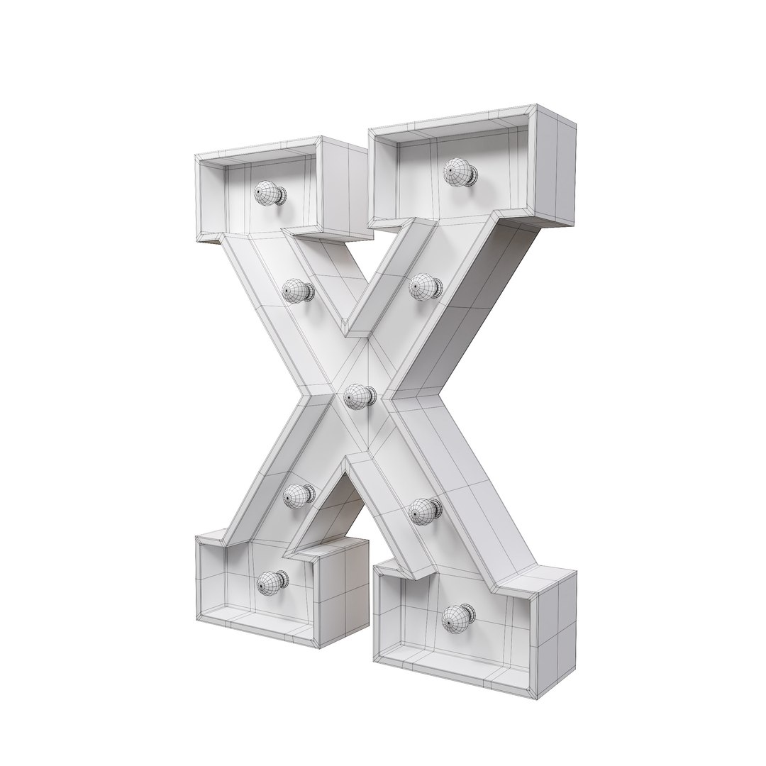 3D Model Marquee Letter X Glow Sign 3dmodel - TurboSquid 1975772