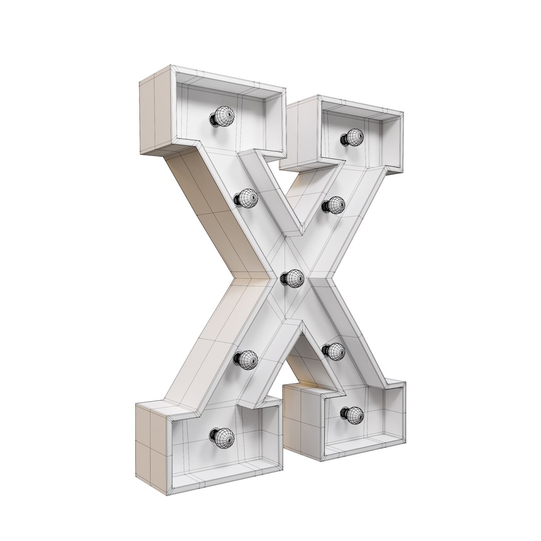 3D Model Marquee Letter X Glow Sign 3dmodel - TurboSquid 1975772